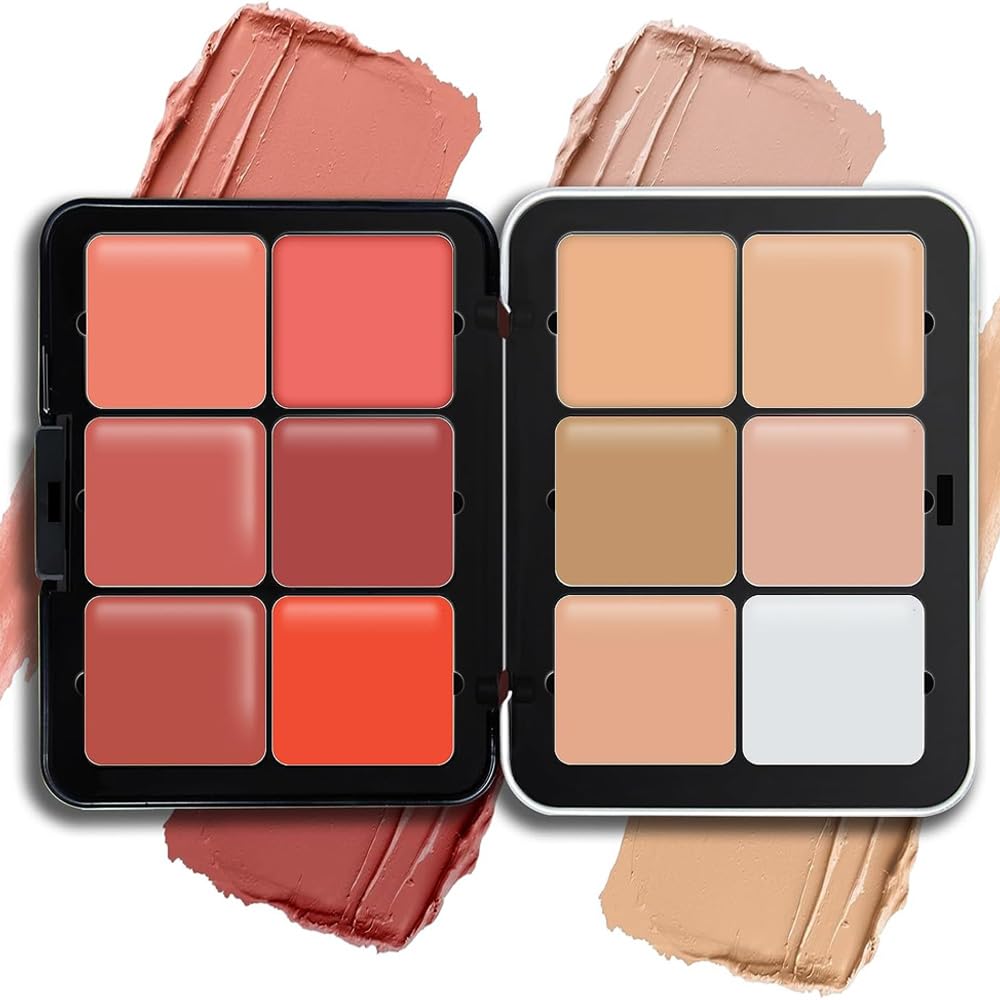 Amazon.com : 12 Colors Cream Blush Palette, Color Correcting Foundation ...
