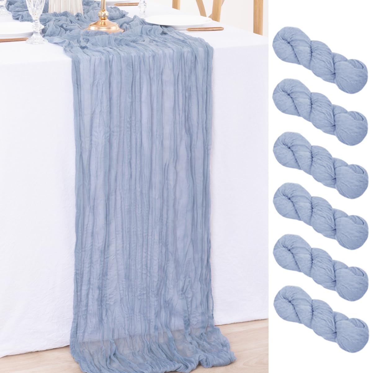 Amazon.com: MLMW 6 Pack Cheesecloth Table Runner Bulk 14ft Gauze Table ...