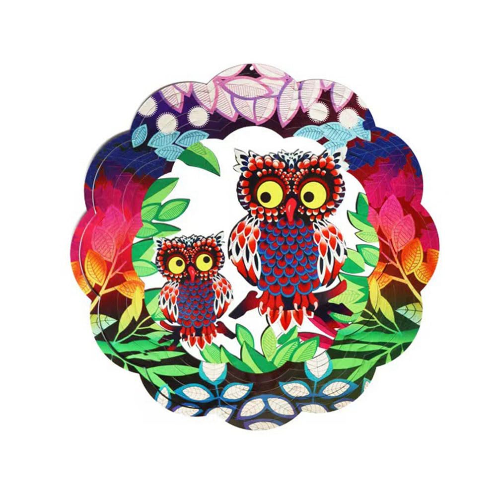 Amazon.com: 1 Pcs Owl Kinetic Wind Spinner 3D Owl Hanging Spinner ...