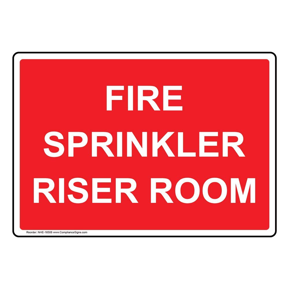 Buy ComplianceSigns.com Fire Sprinkler Riser Room Label Decal with ...