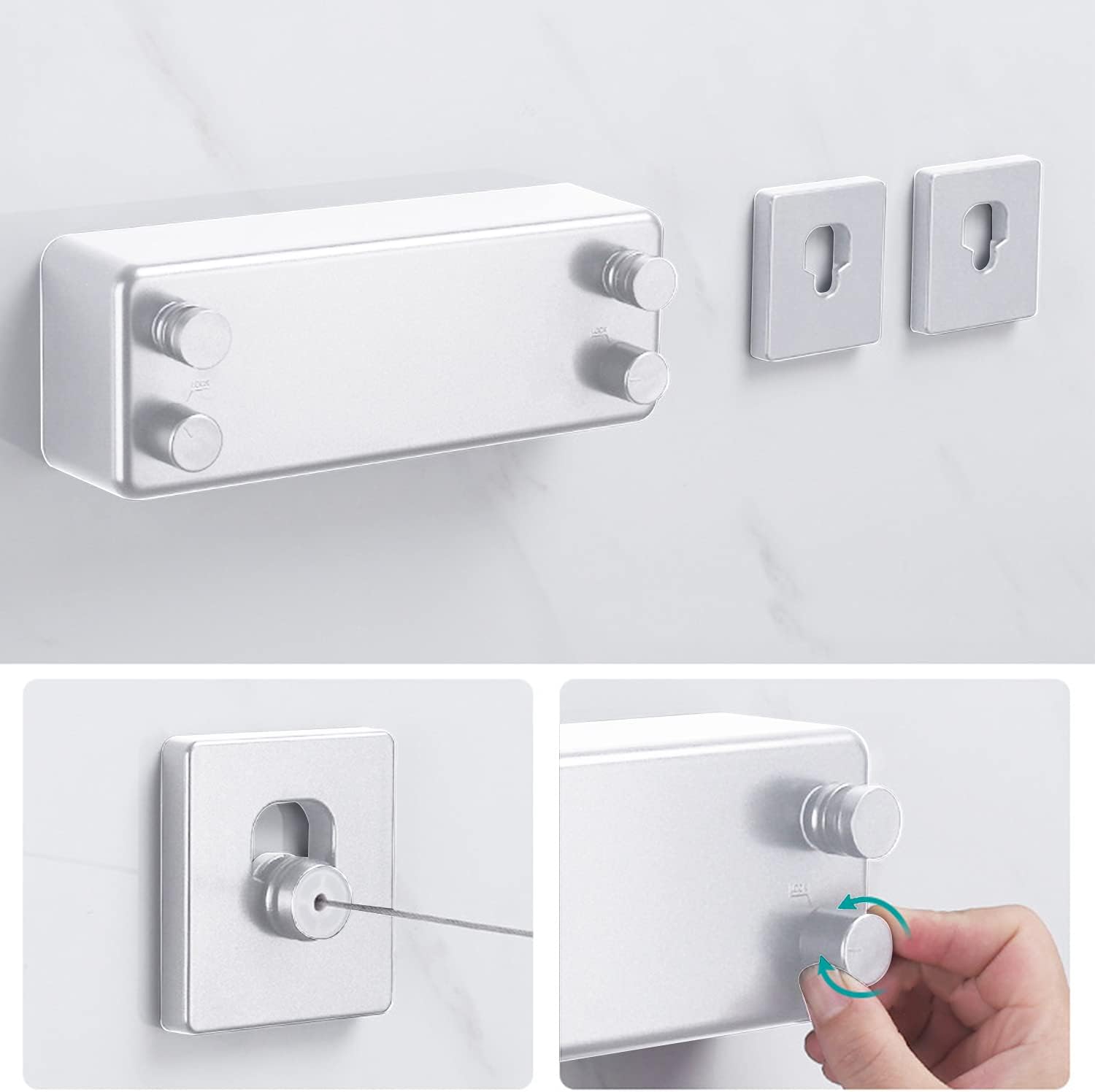 I3C Retractable Clothesline 4.2m, Duo Reel Washing Line, Wall Mounted ...