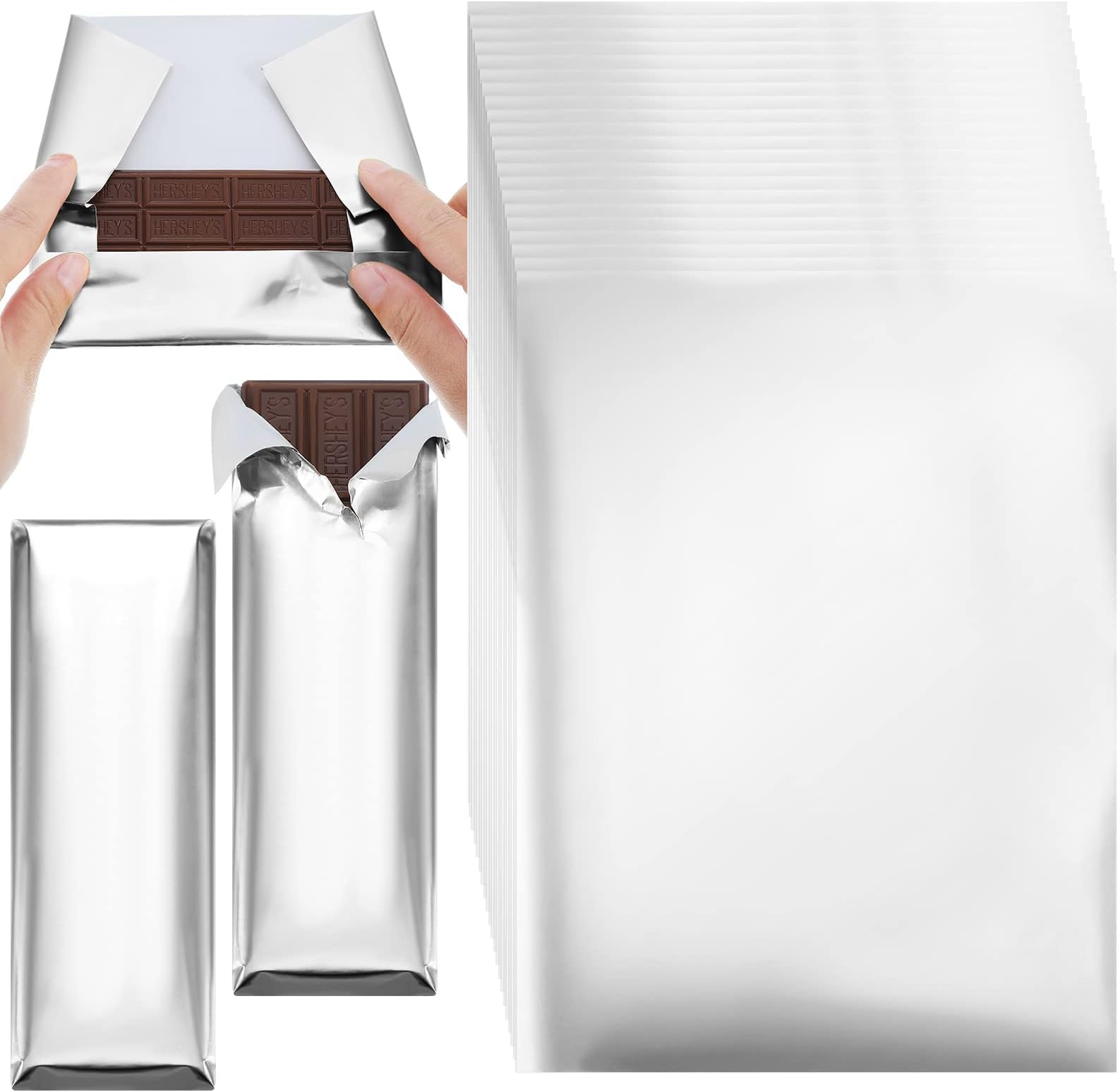 Amazon.com: Tanlade 200 Pcs Chocolate Candy Wrappers Aluminum Foil ...