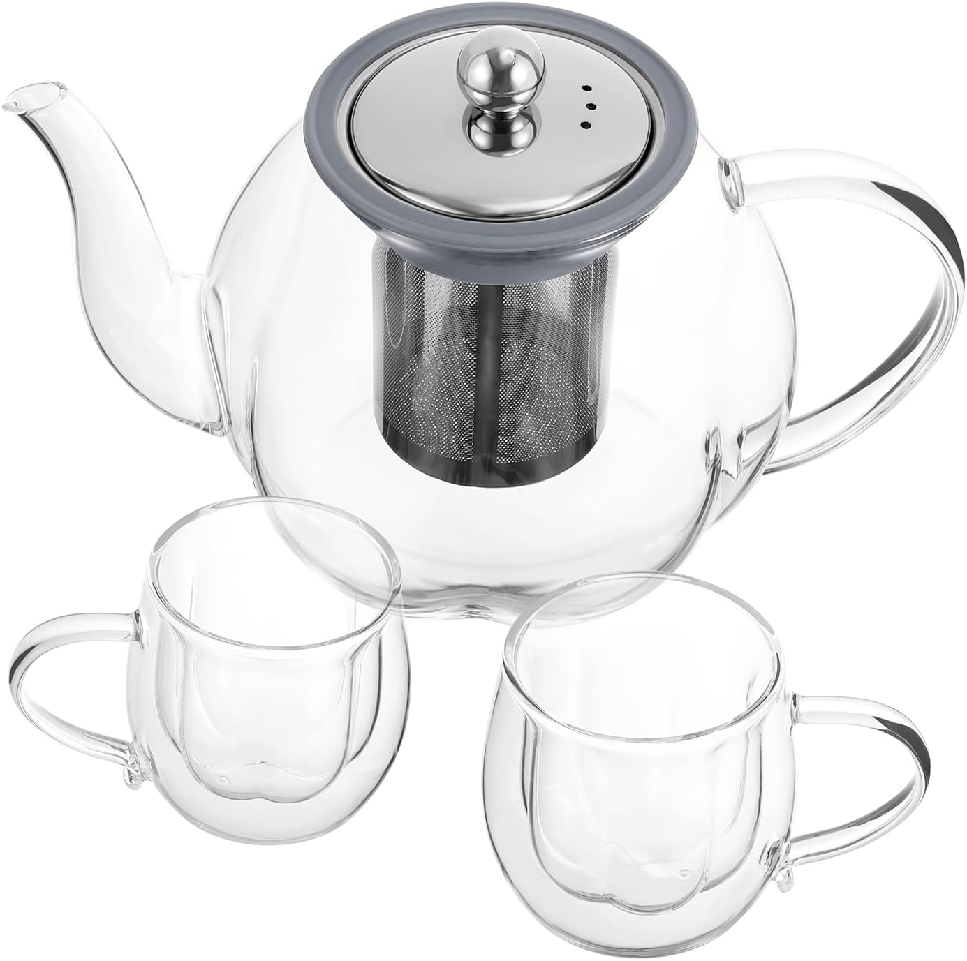 Teabloom Set Completo Fiori di Tè: Teiera in Vetro Borosilicato,12 ...