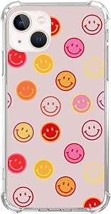 Amazon.com: WidofvSpky Cute Smiling Face Pattern Phone Case Compatible with iPhone 15, Pink ...