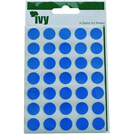 Ivy 13mm Blue Self Adhesive Round Dot Spot Sticky Labels Circle ...