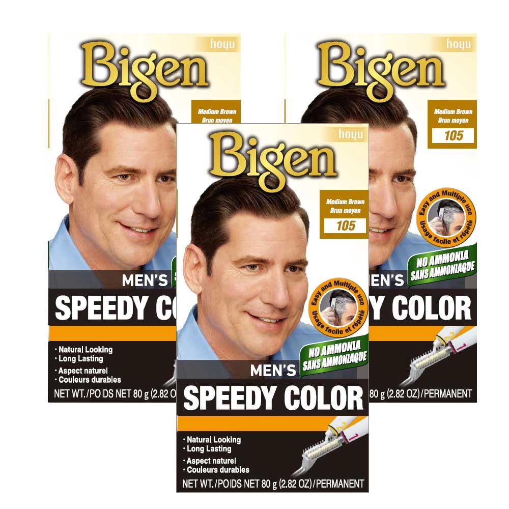 Amazon.com : Bigen Men’s Speedy Color 105 Medium Brown - 3 Pack ...