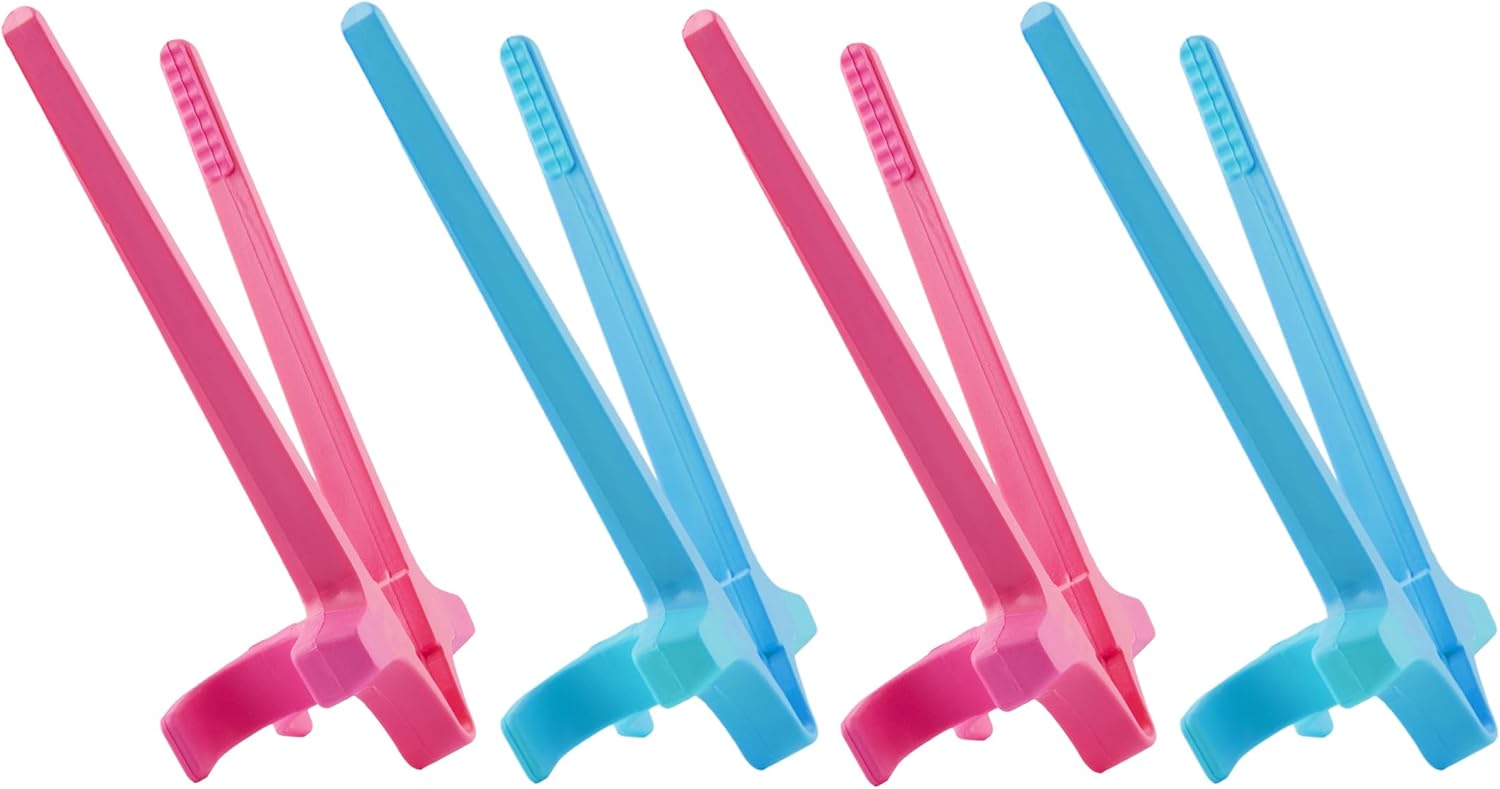 Amazon.com: isnack Snack Tongs - 4 PCS (2 Blue, 2 Pink) Finger ...