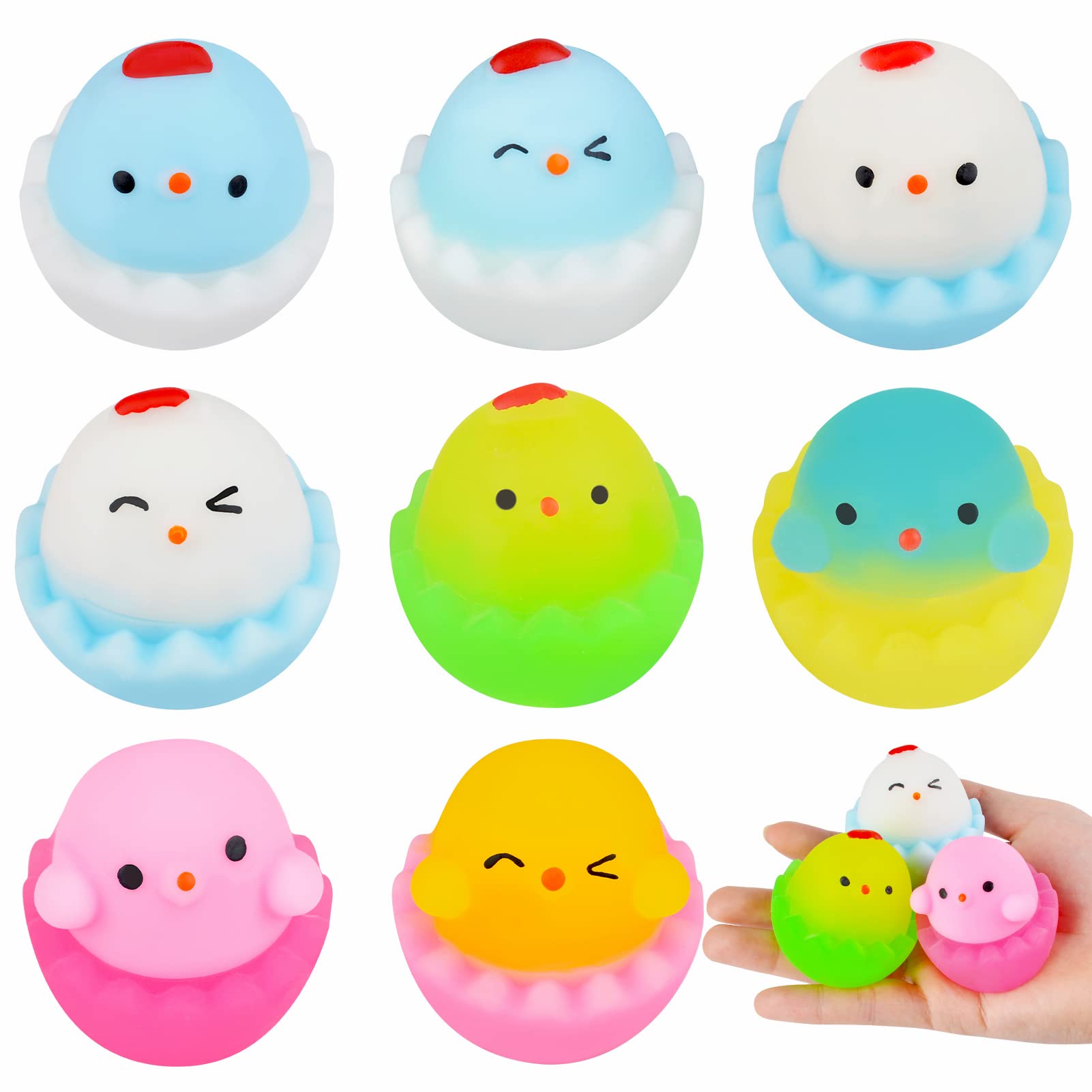 Buy Kyerivs 8Pcs Easter Chick Squishy Toys , Cute Easter Chicken Mochi ...
