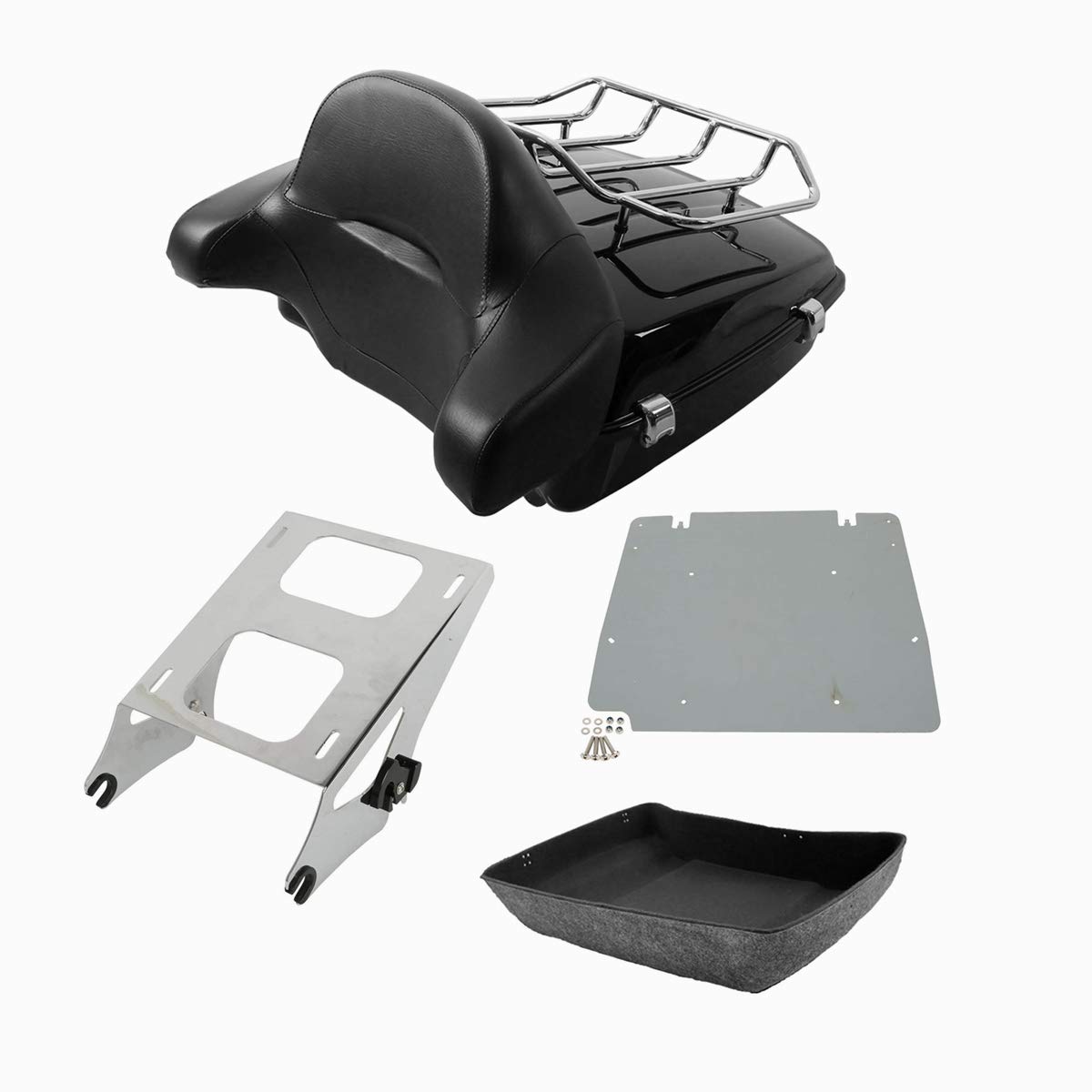 Amazon.com: TCT-MOTORPARTS Chopped Tour Pack Pak Trunk Luggage Rack ...