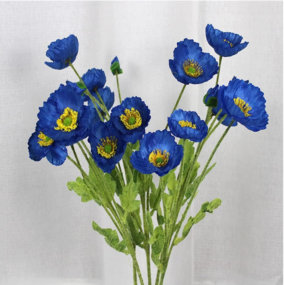 Amazon.com: 6Pcs Artificial Poppies,24inch Long Stem Silk Poppies，for ...