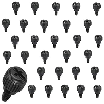 30 Pcs M3.5 Computer Case Thumb Screws #6-32x6mm Exquisite Craft Black ...
