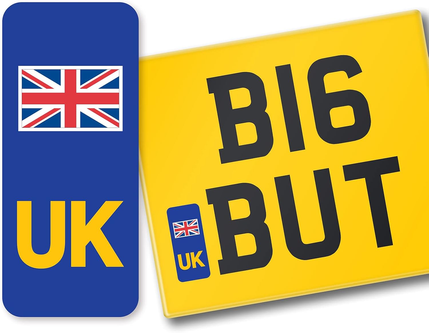 UK Union Jack Flag Number Plate Vinyl Stickers United Kingdom EU Brexit ...
