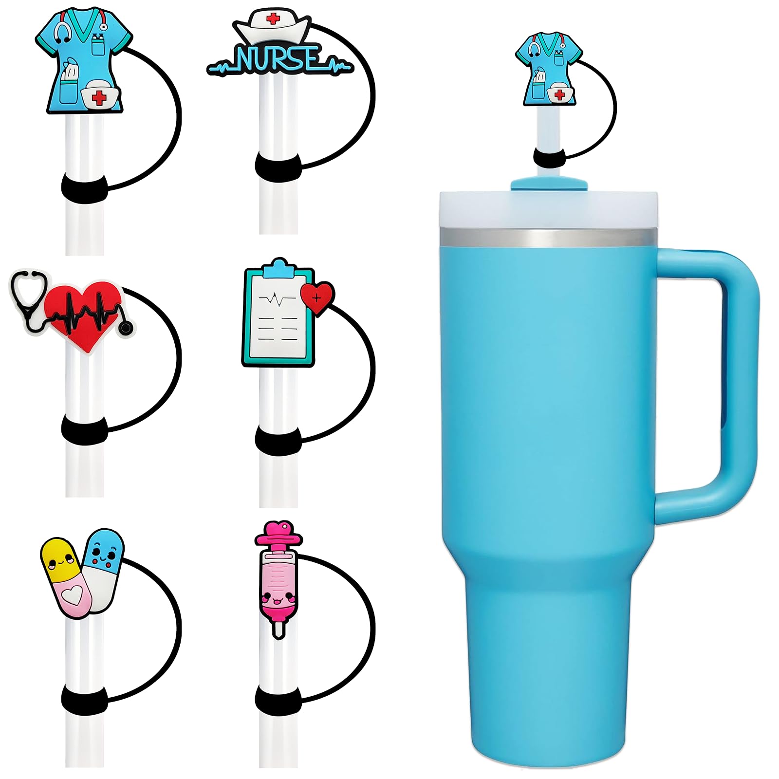 Amazon.com: 6 PCs Nurse Straw Covers, Amreich Medical Straw Topper for ...