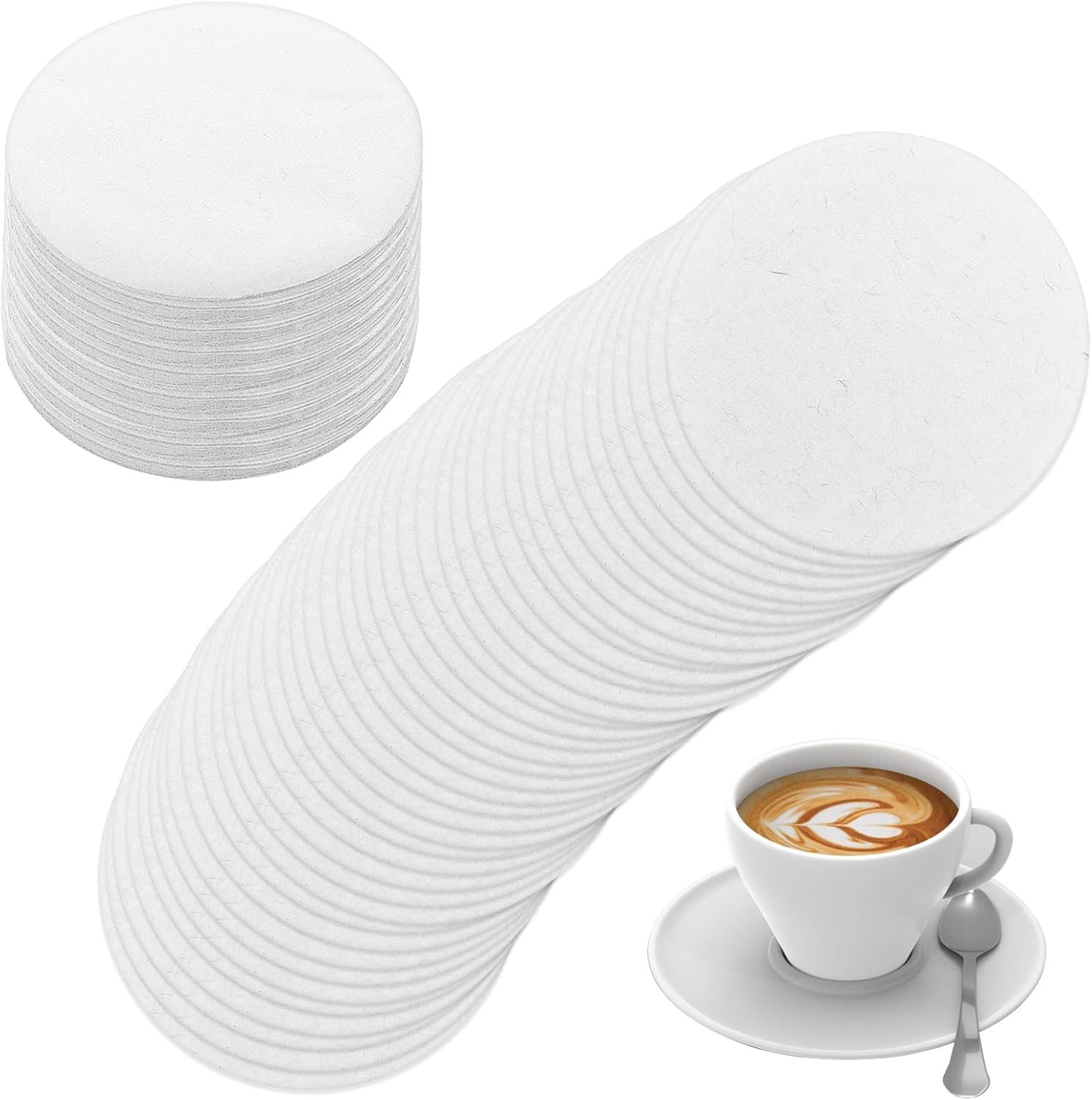 Pack of 400 Round Coffee Filter Paper, Abeillo Espresso Paper Filter ...