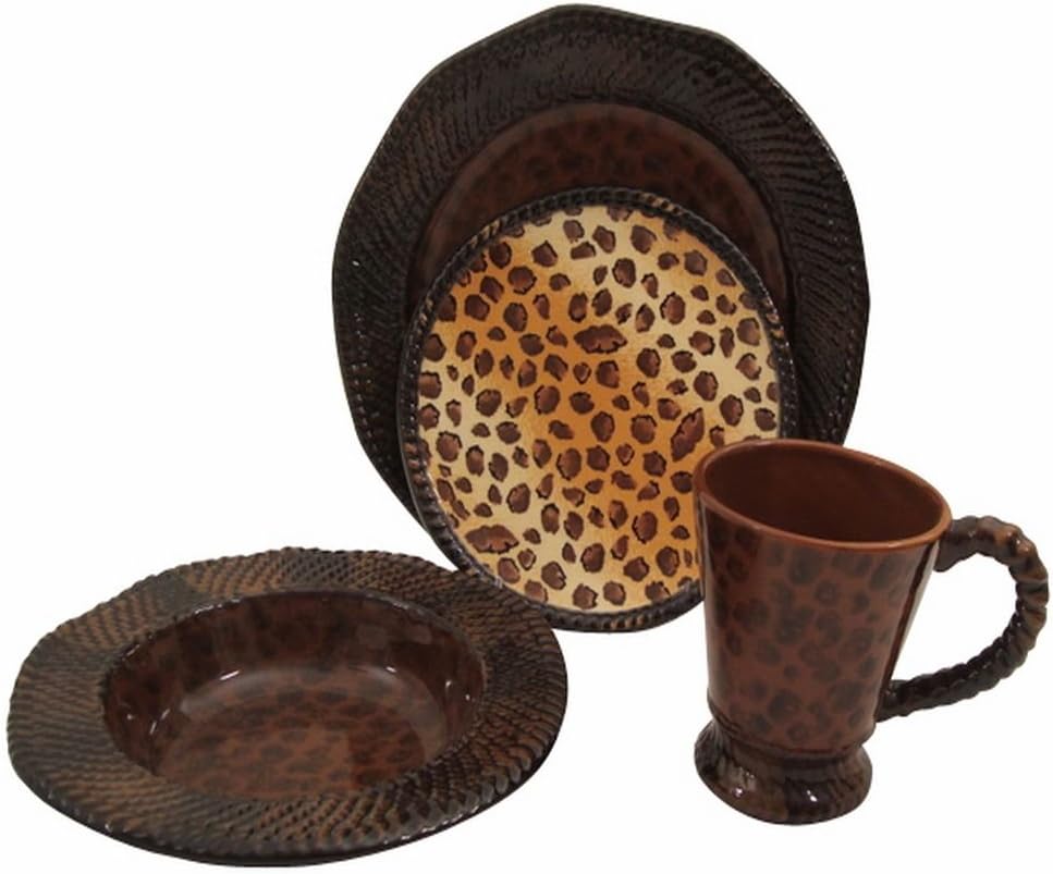 Amazon.com | Scents and Feel Safari Collection, Dinnerware, 16-Piece ...