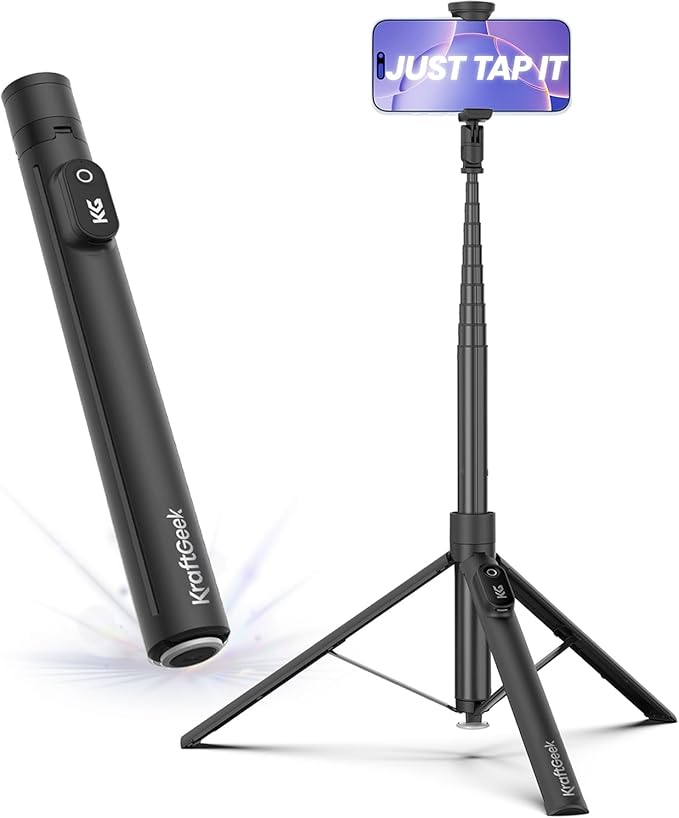 Amazon.com: KraftGeek Automatic Tripod for iPhone, 66" Phone Tripod ...