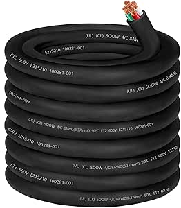 Amazon.com: 8/4 Wire 8 AWG SOOW Wire 8 Gauge,8/4 Portable Power Cable 8 ...