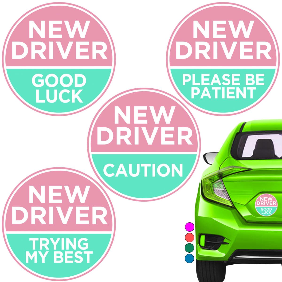 Snapklik.com : Rio Salto 4-Pack 6" Round New Driver Car Sticker ...