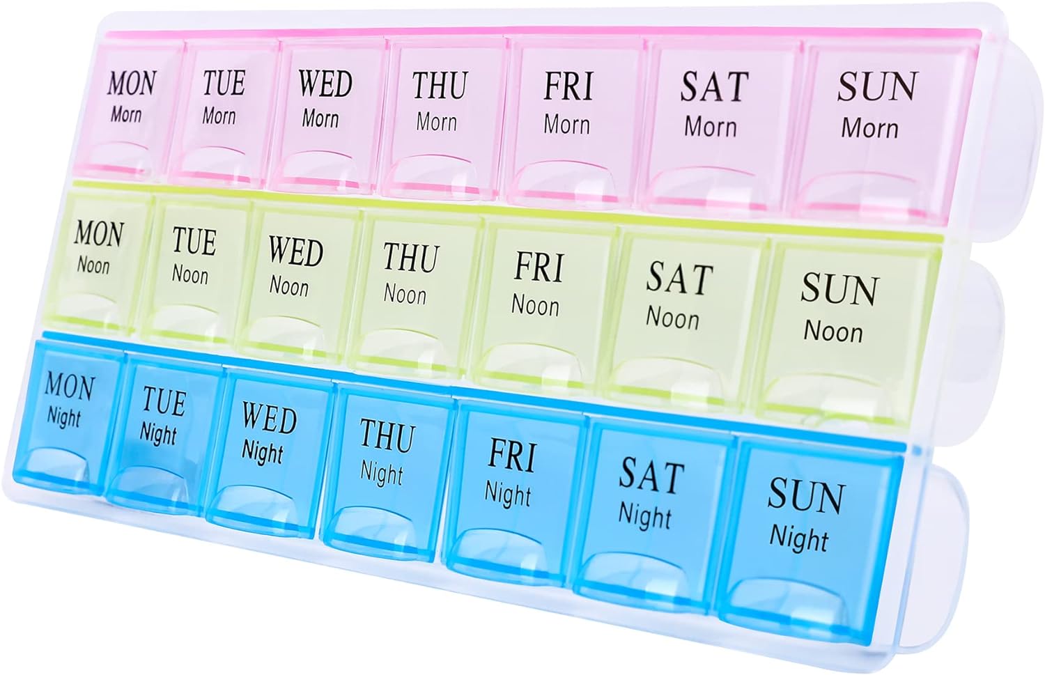 Watch Large Weekly Pill Organizer 3 Times A Day, Travel Pill Box, on ...