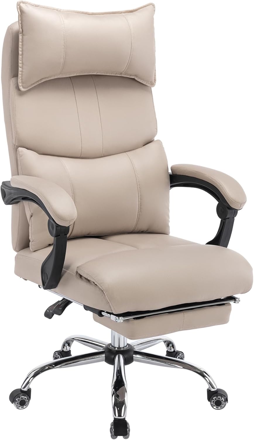WOTSTA Office Chair, Big and Tall Executive Office Chair with Footrest ...
