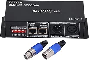 Amazon.co.jp: 3 Channel DMX Decoder, 12V-24V 12A RGB PWM DMX512 LED ...