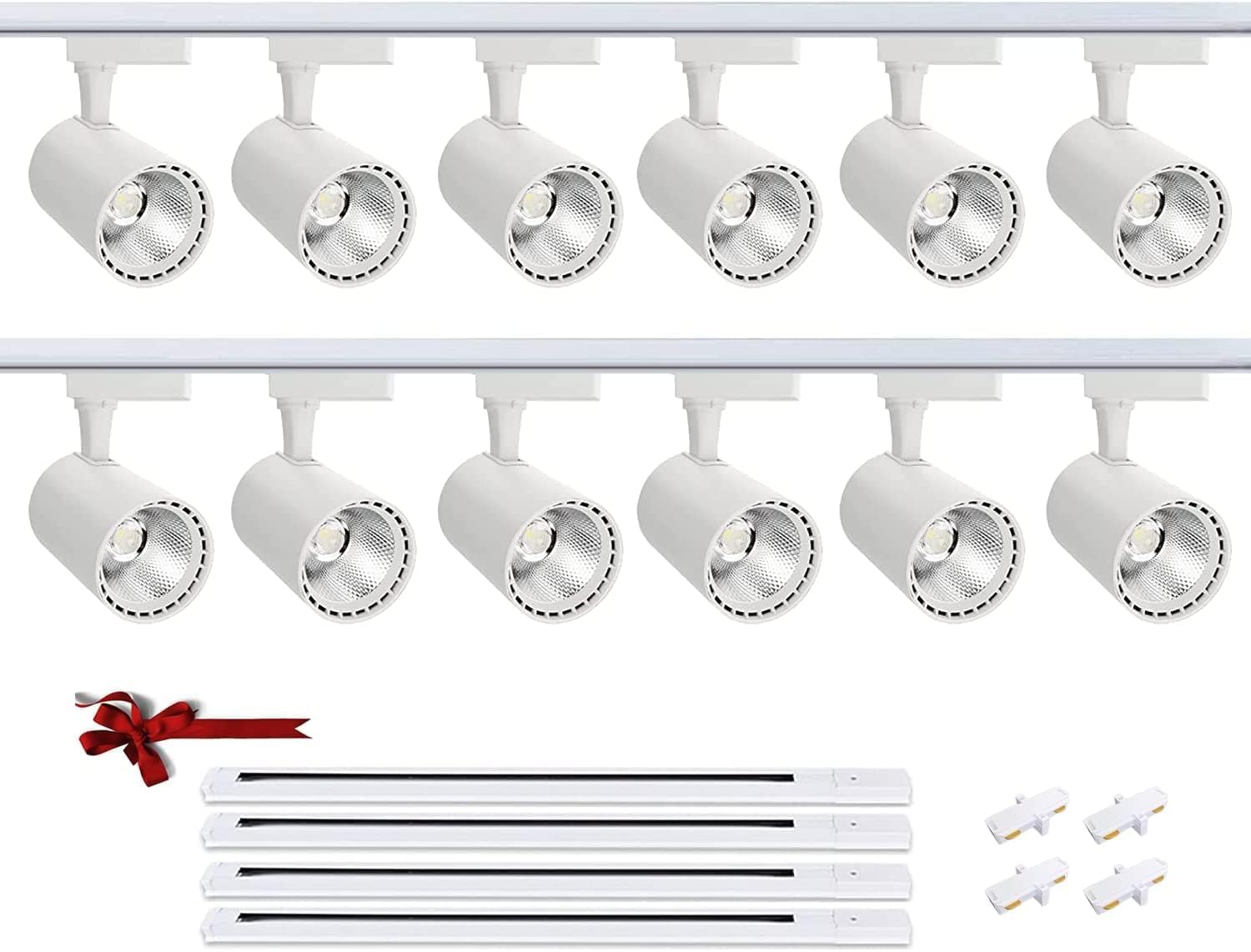 Yuemegou LED Track Lighting Kit, 12-Light L-Type 30W 2700lm Track ...