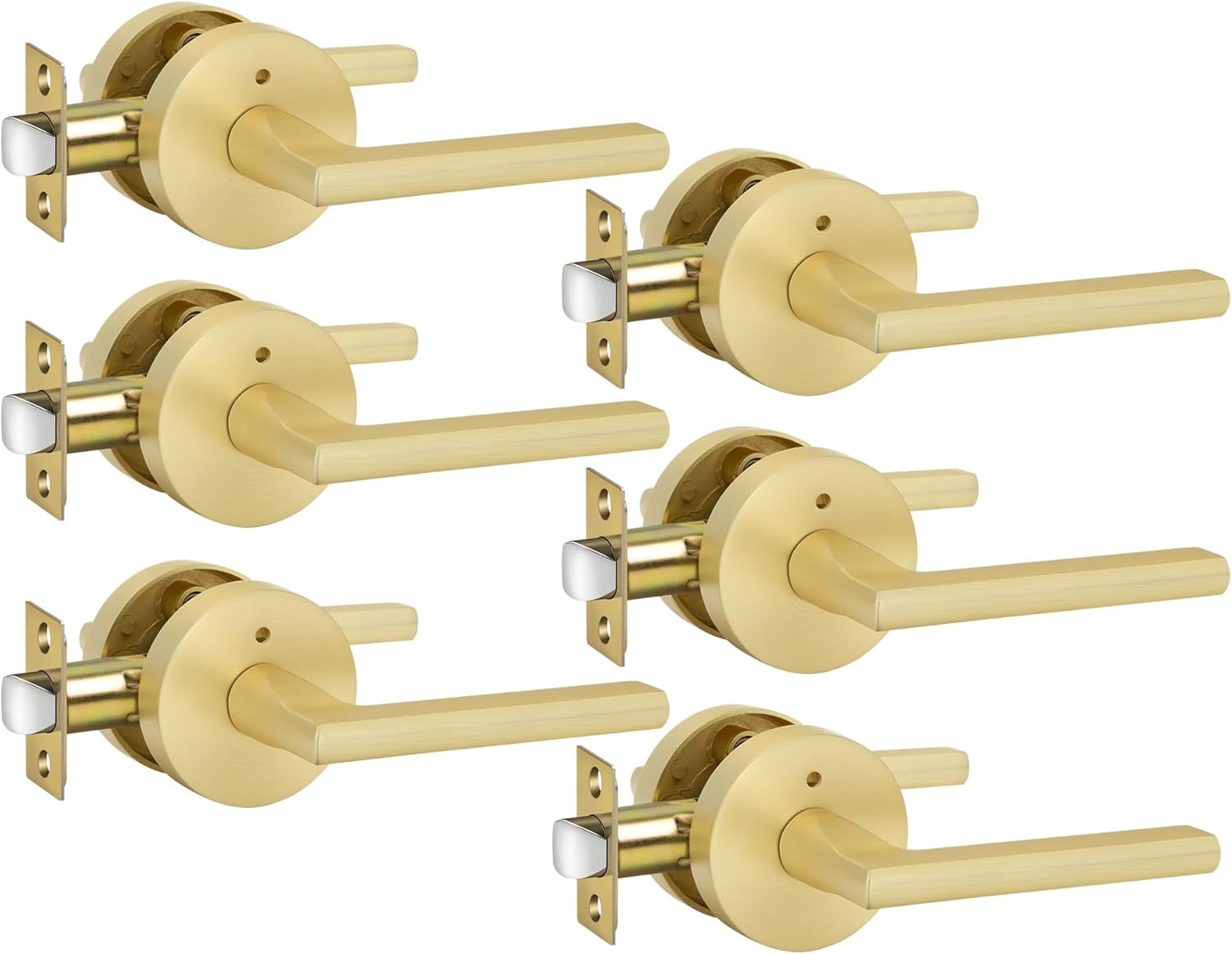 goldenwarm Gold Door Handles, Privacy Bruhsed Gold Door Handle, Heavy ...