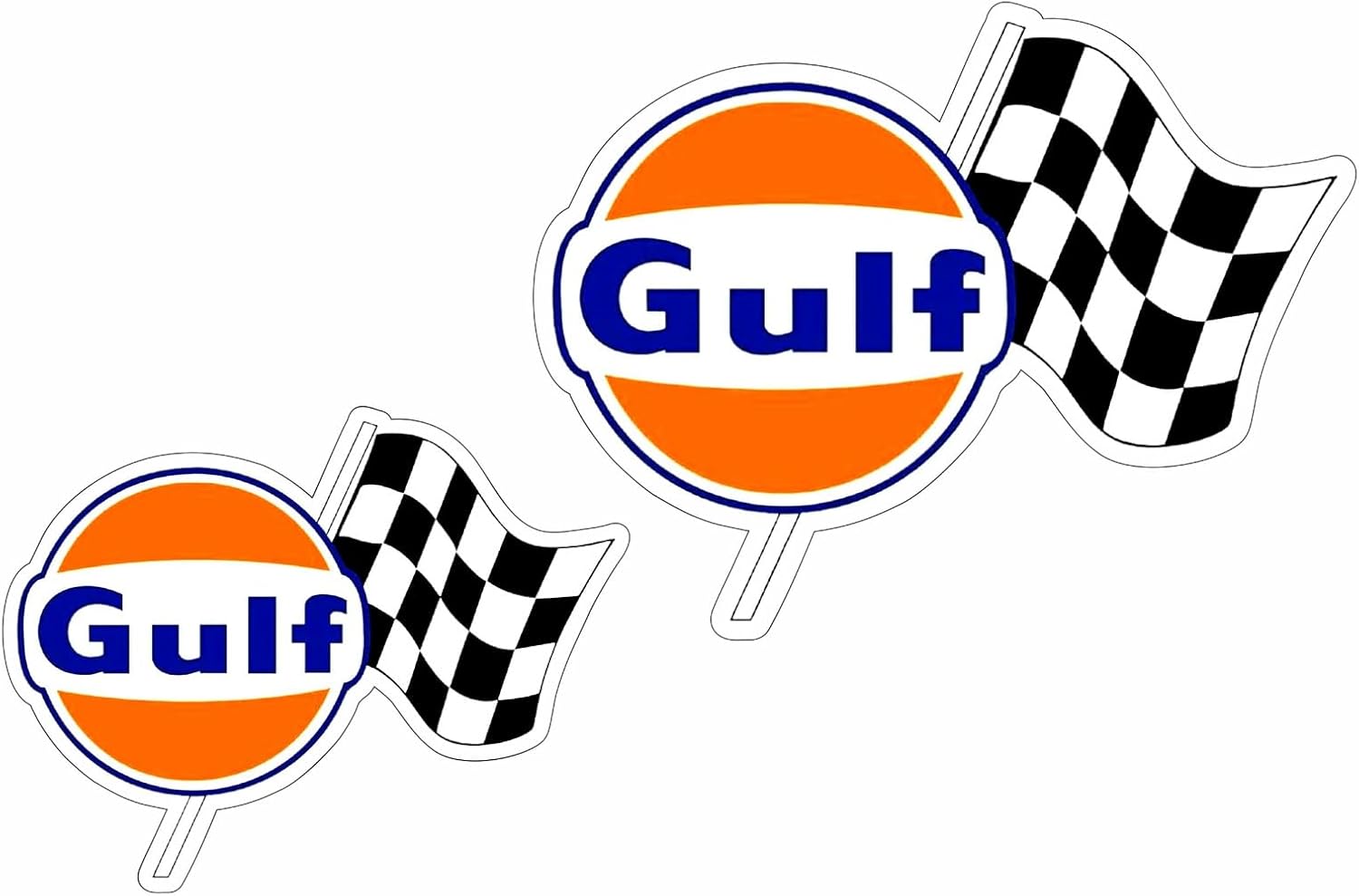 Amazon.com - Gulf Racing Checkered Decal Vinyl Bumper Sticker 5"