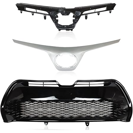 Amazon.com: AutoModed Front Upper & Lower Aftermarket Grill Grille Set ...
