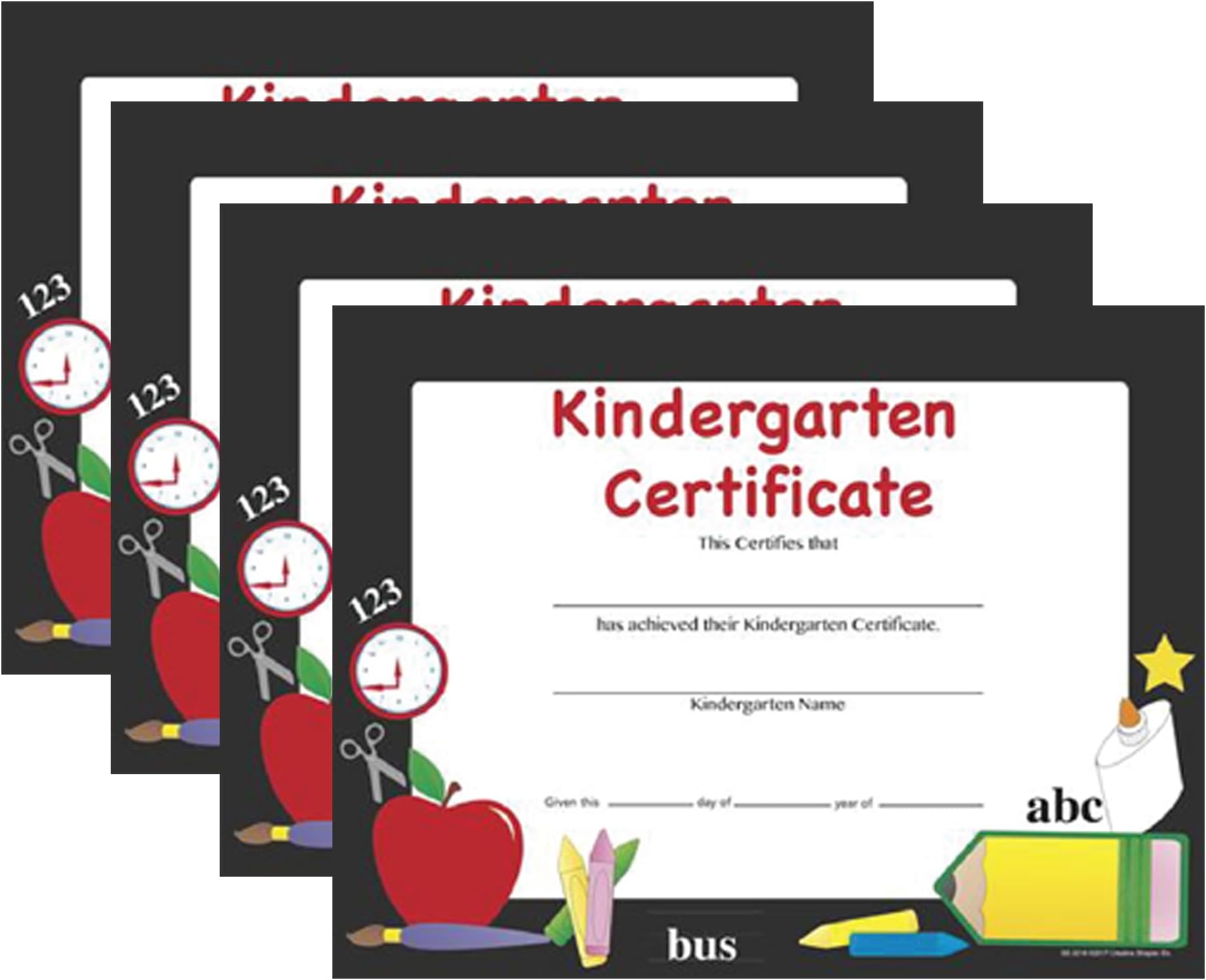 Amazon.com : 30 Piece Kindergarten Certificate - Preschool Color ...