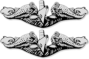 Amazon.com - 2-Pack: Silver Enlisted Submarine Dolphins Shaped Sticker ...
