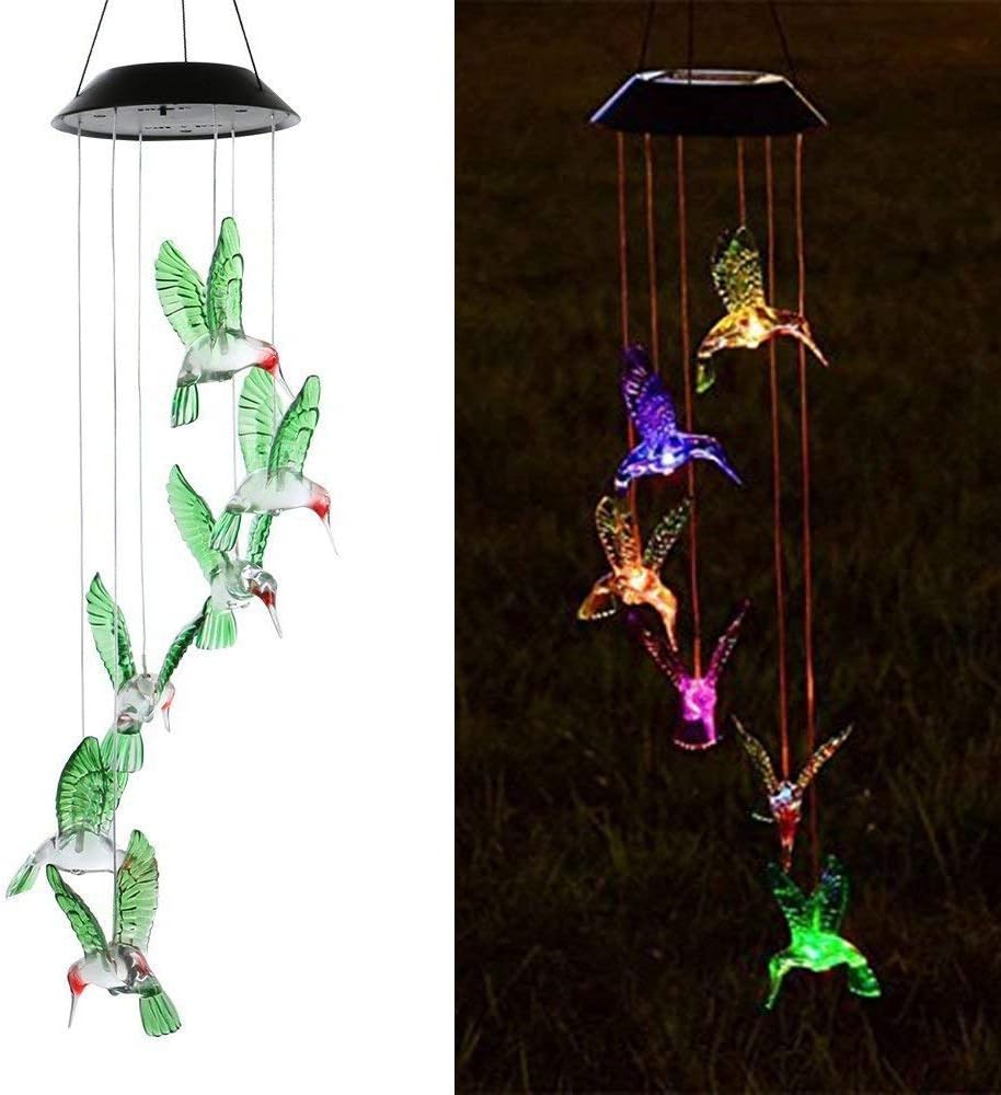 Amazon.com : AVEKI Solar Wind Chimes Outdoor, Color-Changing Solar ...
