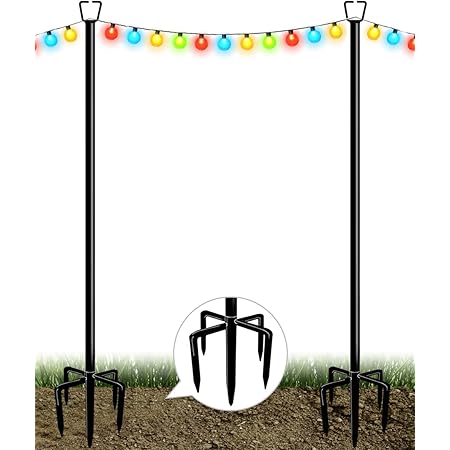 Amazon.com : Queension 10FT Plug Floor String Light Poles for Outdoor ...