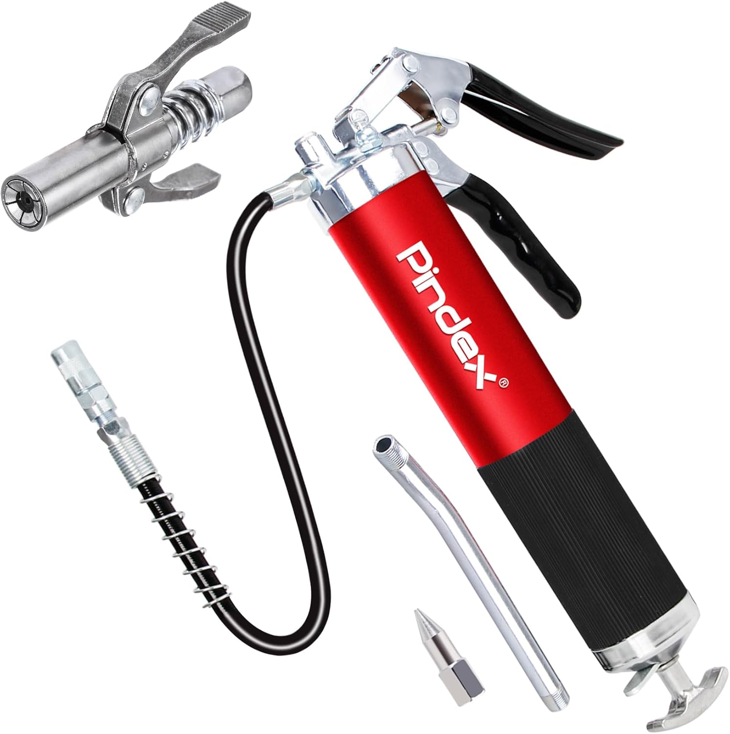 Pindex Heavy Duty Grease Gun Set with G Coupler Quick Release Lock ...