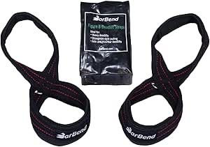 Amazon.com : Barbend Figure 8 Deadlift Thick-Bar Lifting Straps - Large ...