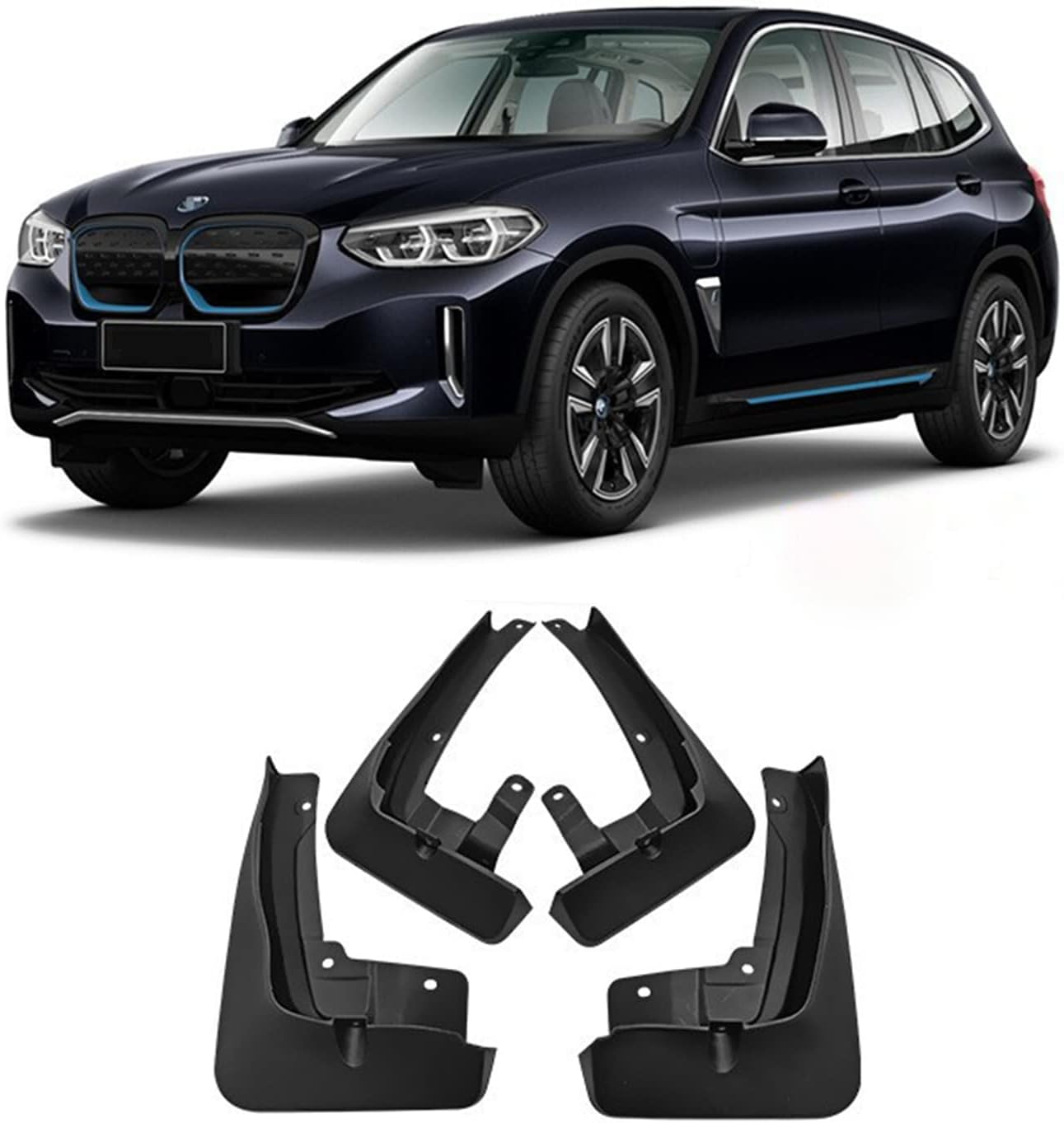 Amazon | 車のマッド フラップ スプラッシュ ガード為にB-MW iX3 2021-2022およびリア マッドガード ホイール タイヤ ...