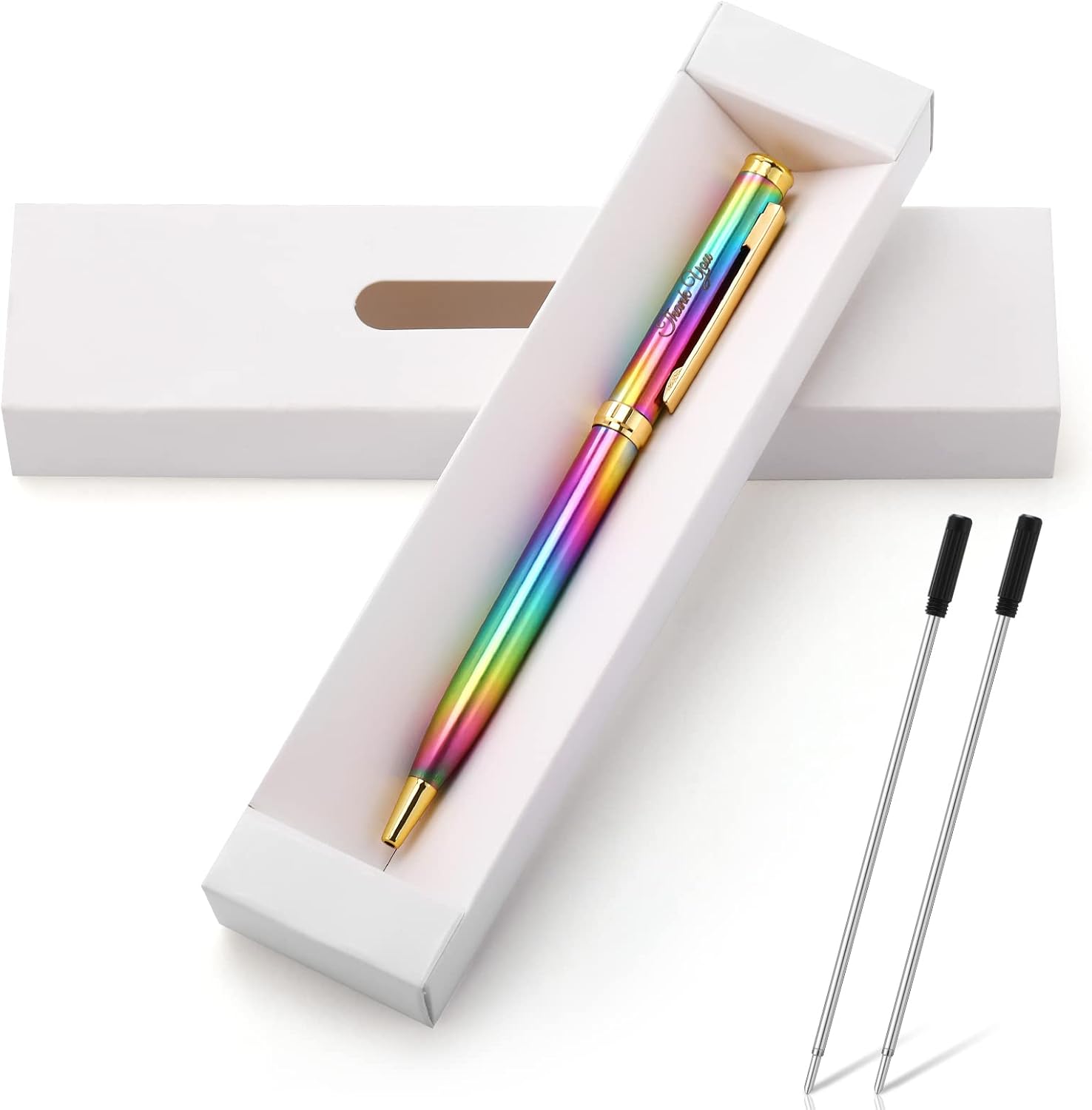 Greoer Thank You Pen+2pcs Replaceable Refills+Gift Box Set, Laser ...