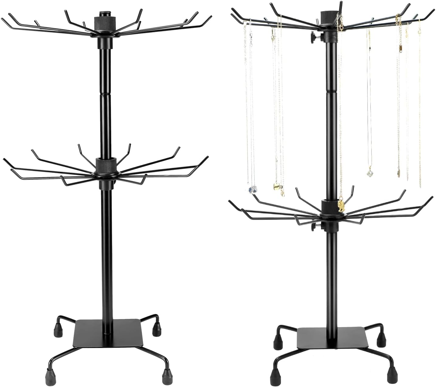 Amazon.com: QWORK Rotating Jewelry Display Stand with Hooks - 2 Pack ...