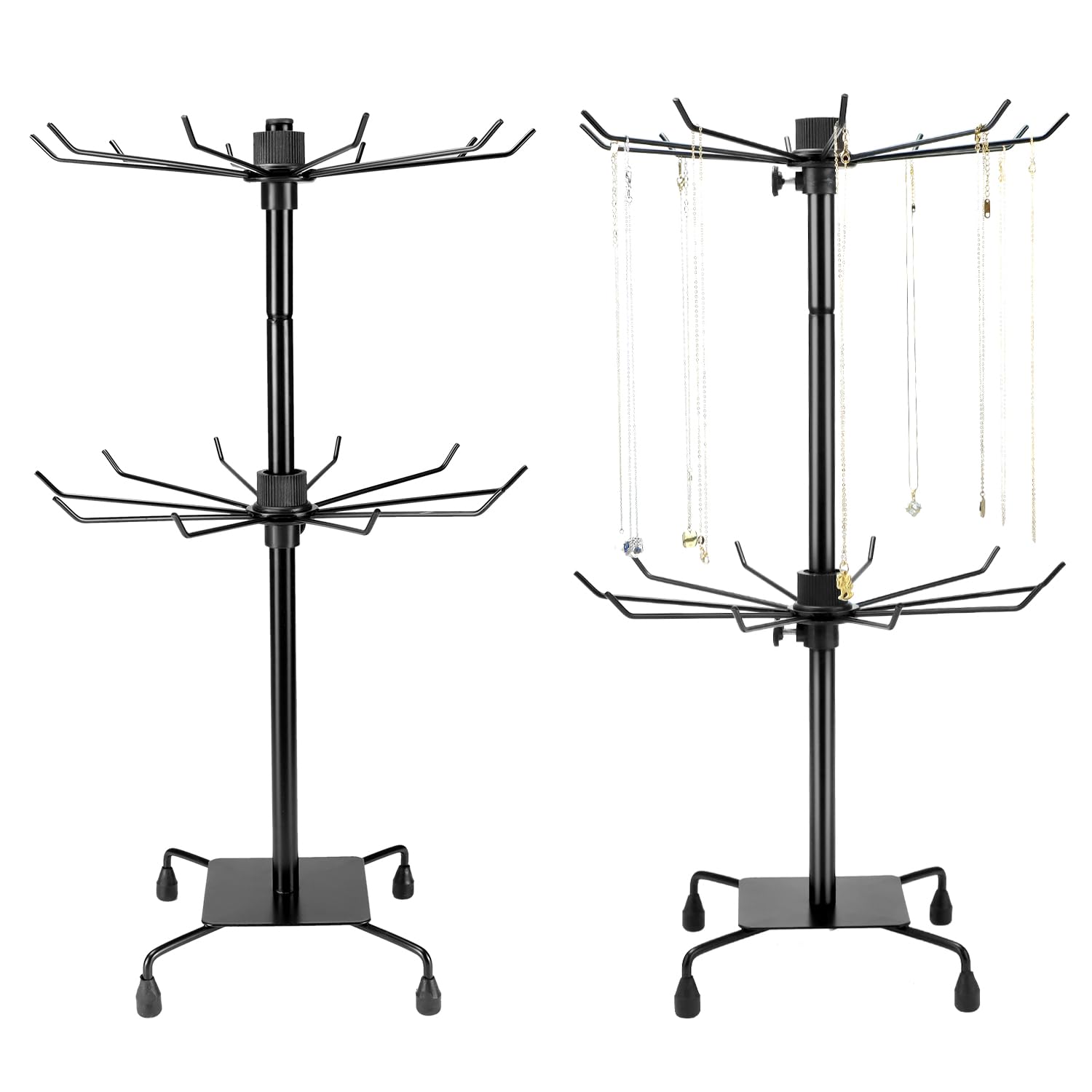 Amazon.com: QWORK Rotating Jewelry Display Stand with Hooks - 2 Pack ...
