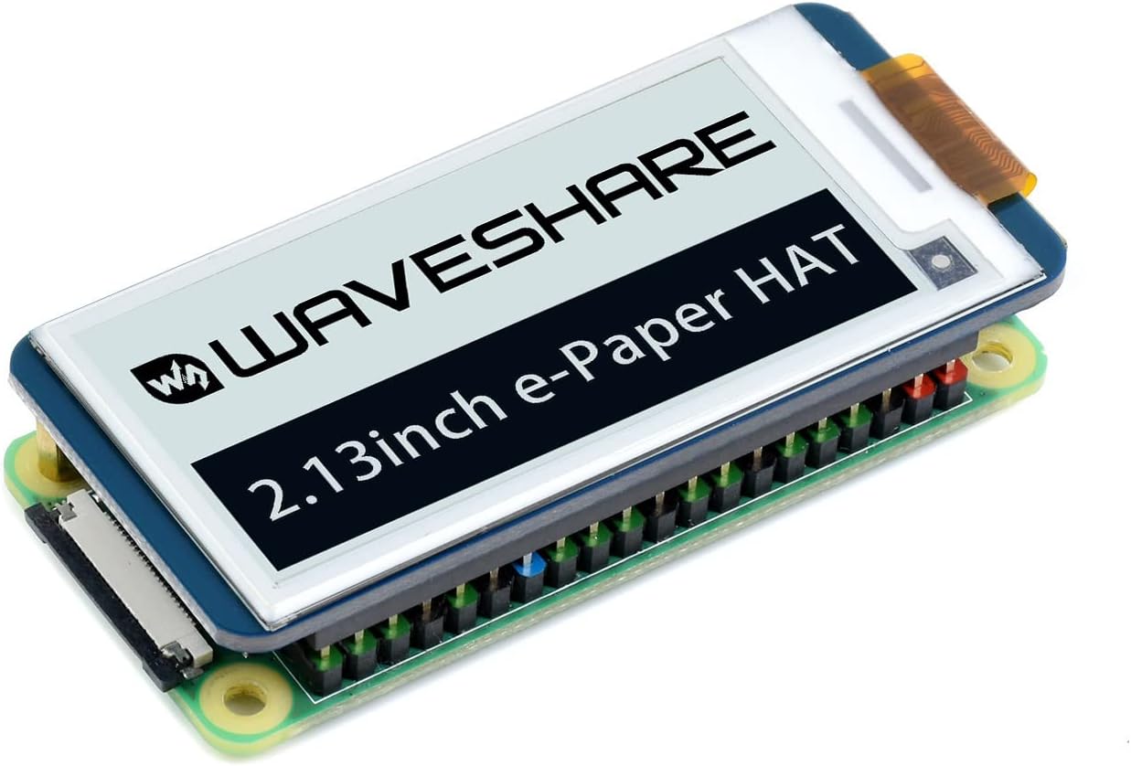 Amazon.com: waveshare 2.13inch E-Paper Display HAT for Raspberry Pi 4B/3B+/3B/2B/Zero/Zero W ...