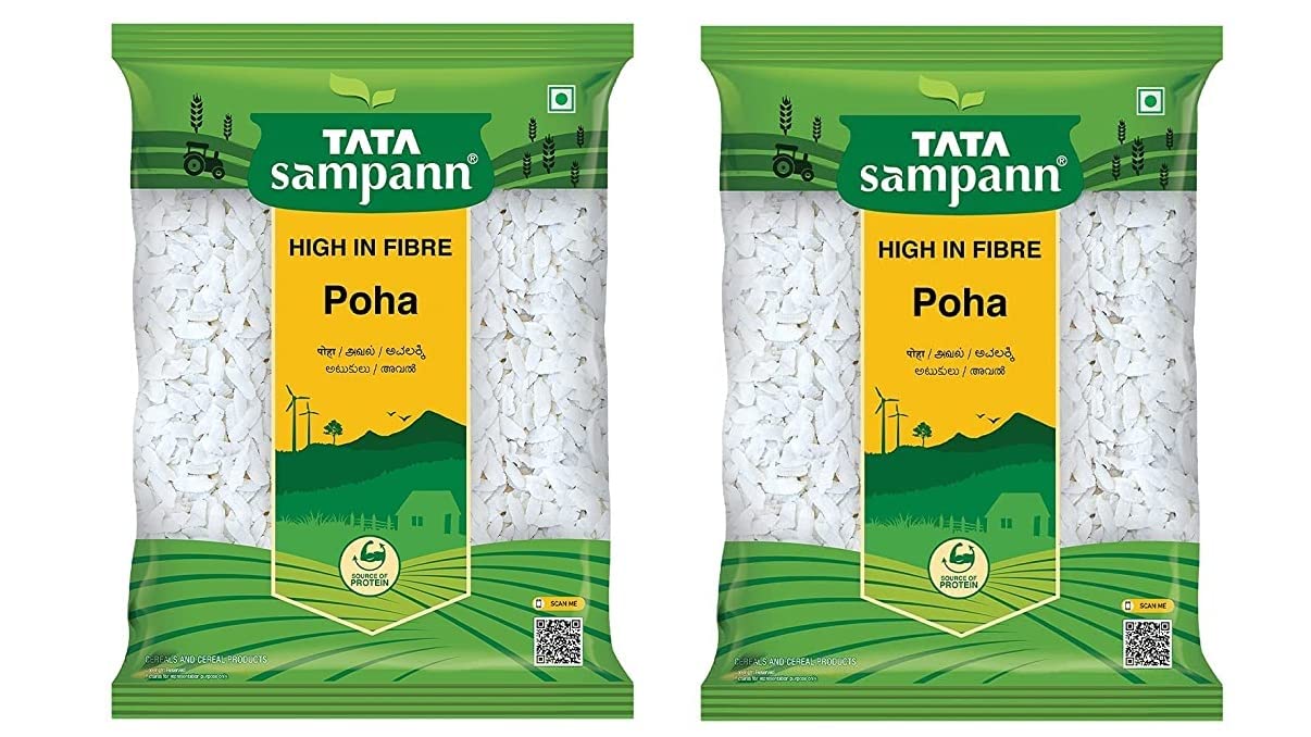 Tata Sampann Thick Poha | Flattened Rice | Thick Poha | 1kg | White ...