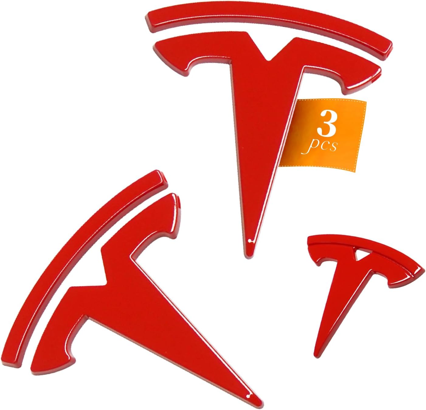 Amazon.com: Mochtesie Model 3 Logo Cover Sticker Badge Decals 3Pcs/Set ...