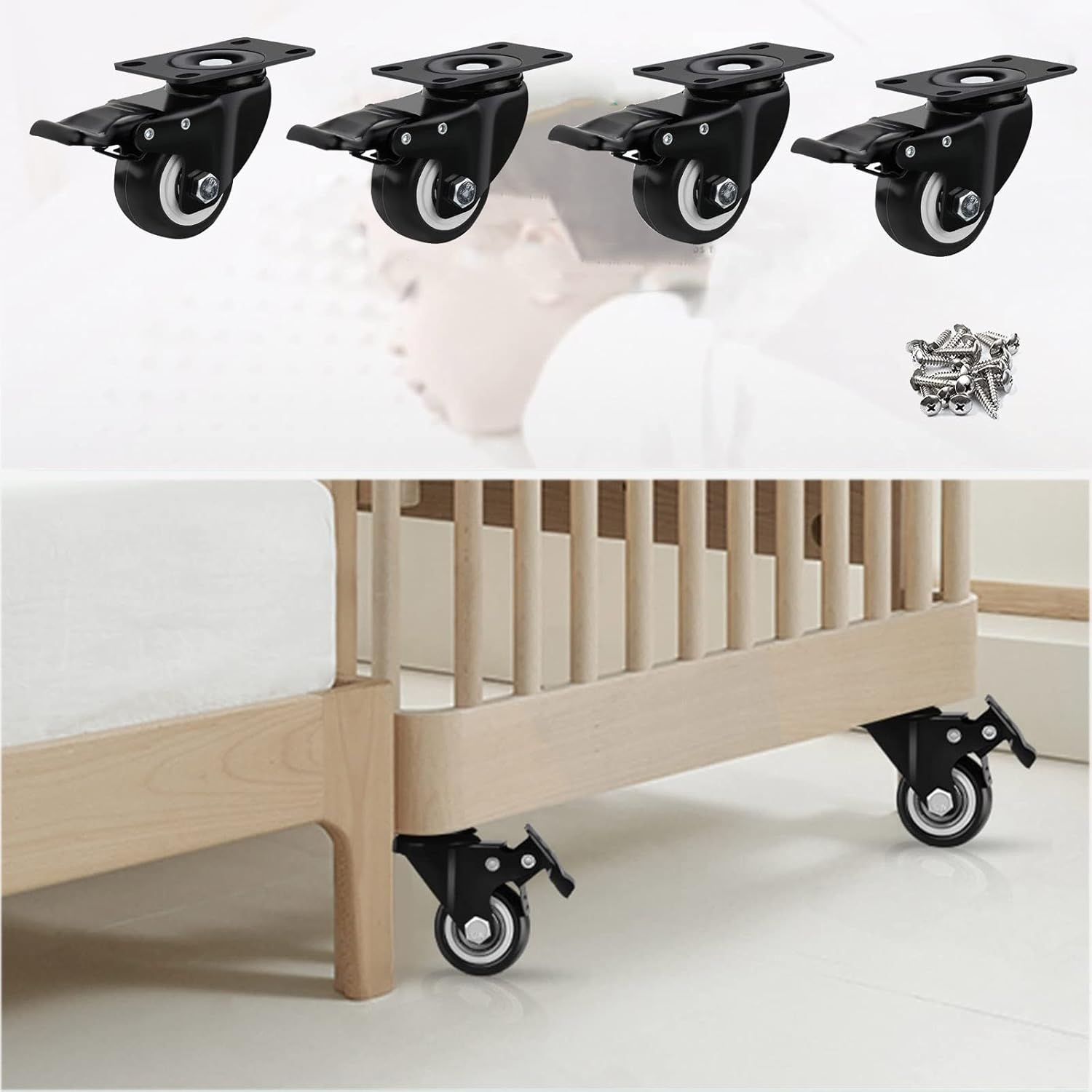 Amazon.com: XBLTCM Heavy Duty Castors,Caster Wheels with Brake,Locking ...