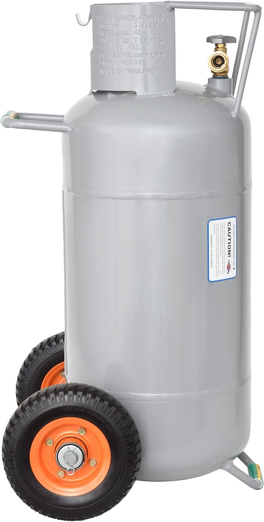 Amazon.com: Flame King 40LB Empty Propane Tank with Wheels, Horizontal ...
