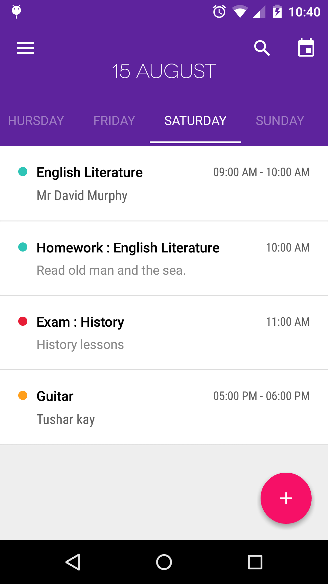 Timetable: Class,Homework,Exam - App on Amazon Appstore