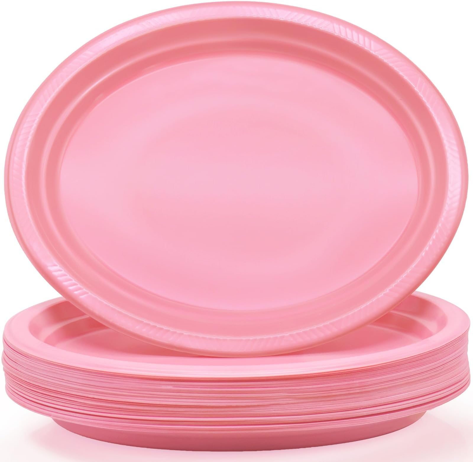 Amazon.com | Creative Converting Oval Platter, 10" x 12", Classic Pink ...