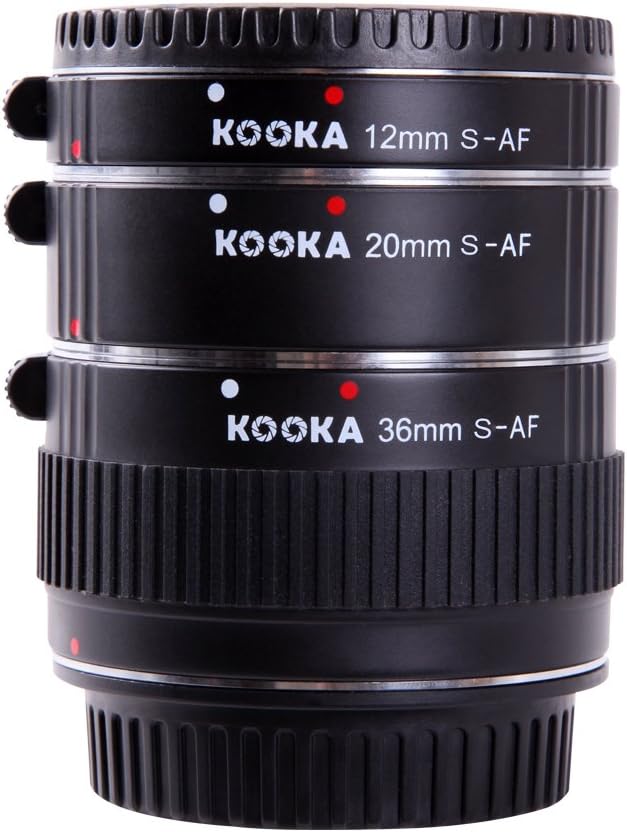 Amazon.com : KOOKA KK-S68P Plastic Macro AF Extension Tube Set for ...