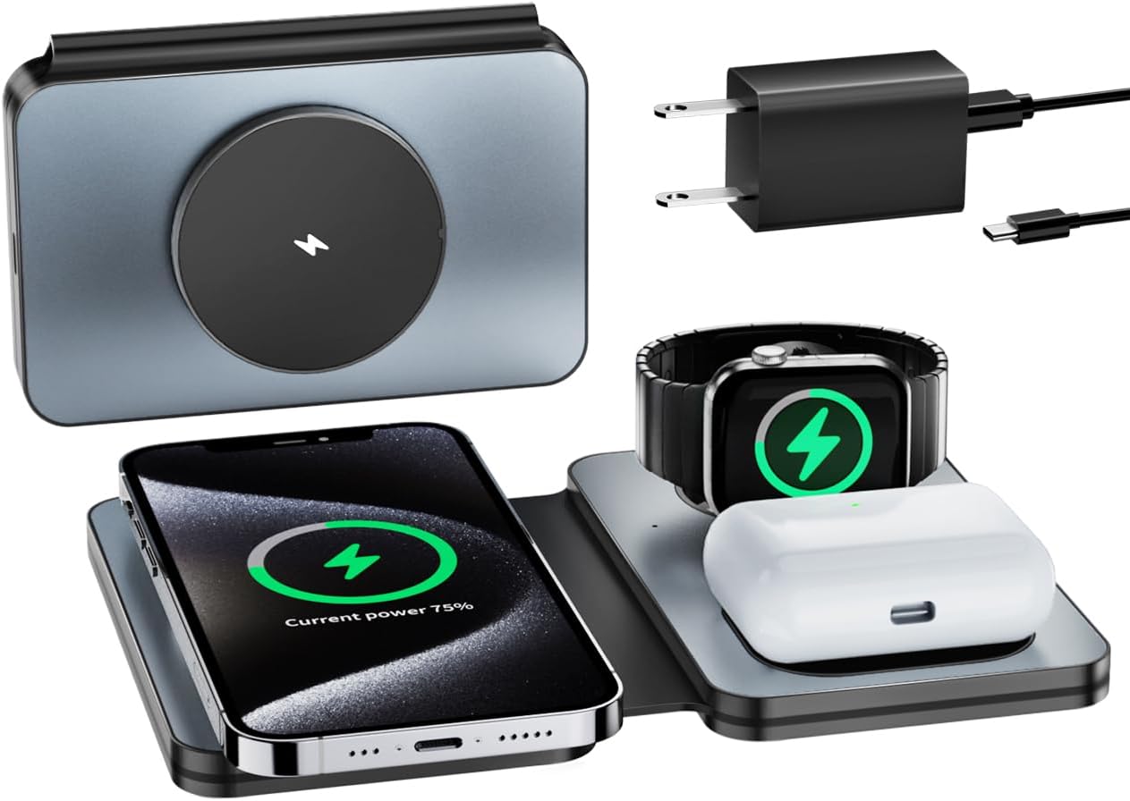 Amazon.com: GVAVIY Wireless Charger for iPhone,iWatch Charger,3 in 1 ...