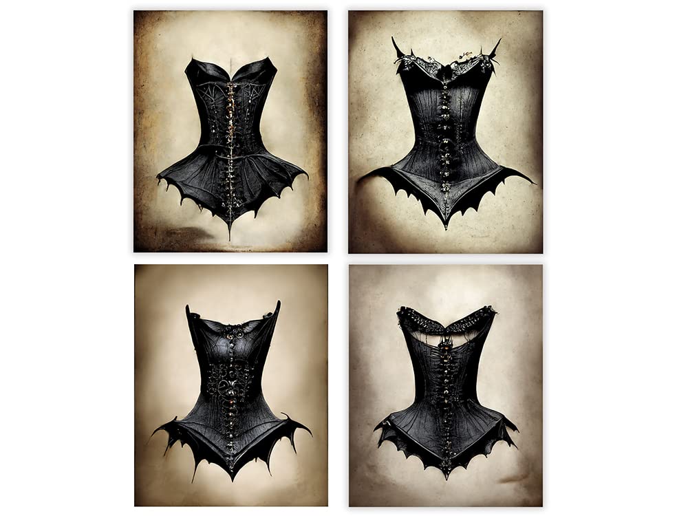 Amazon.com: Gothic Corset Designs - Set of Four Gallery Wall Photos ...