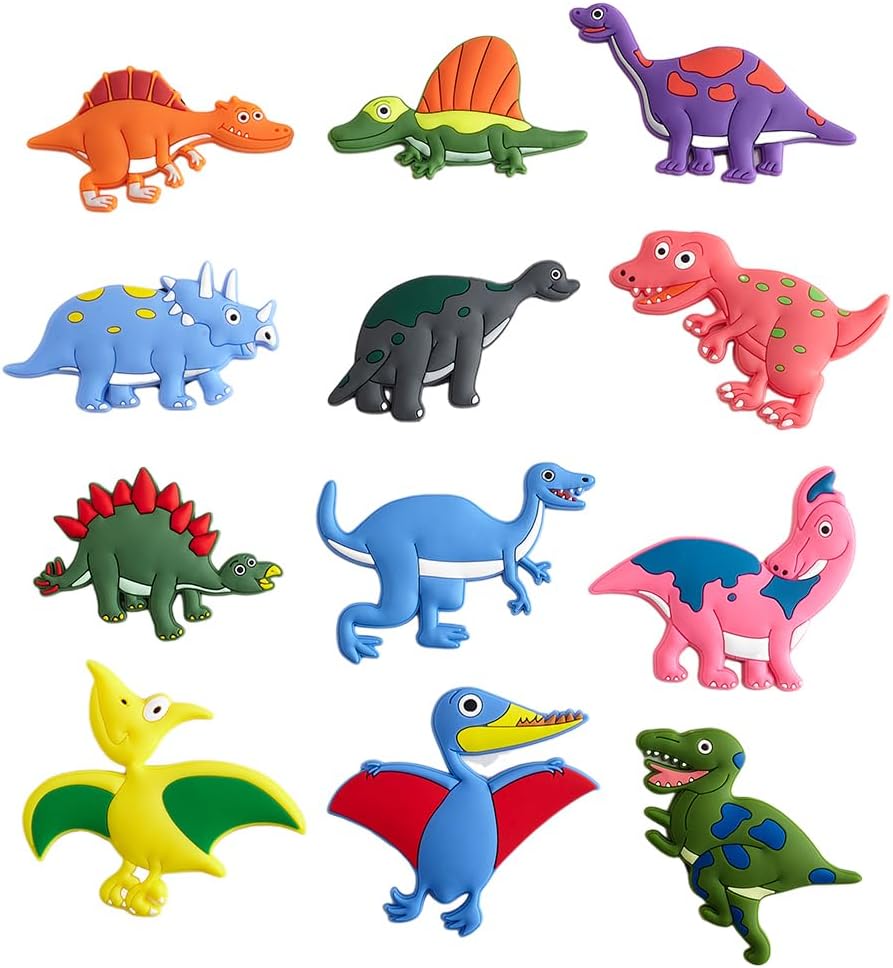 Amazon.com: 12PCS Funny Creative Dinosaur Magnets for Fridge, Durable ...